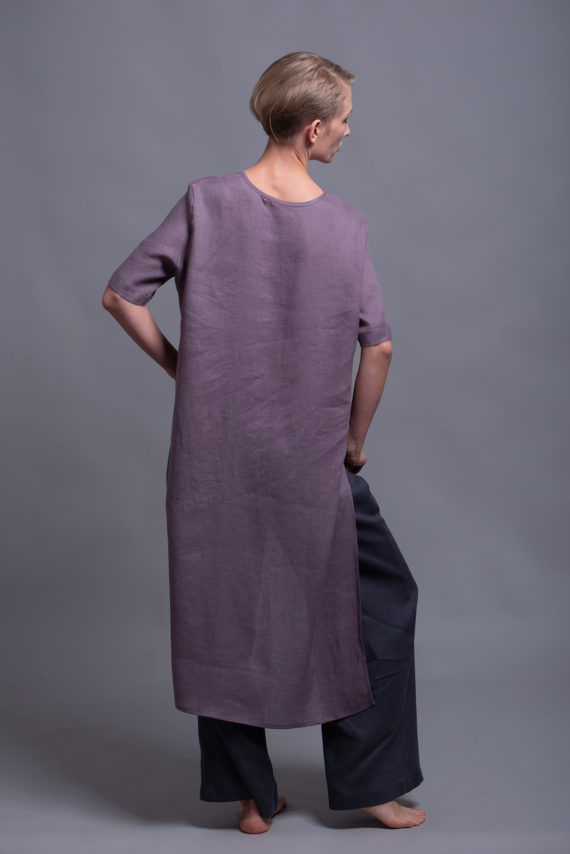 Short Front Long Back Linen Top, Women's Linen Clothes | Shantima